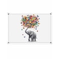Abstract Elephant Sun Shade Sail 8'X10' Colored Cloud Paint Red Blue ...