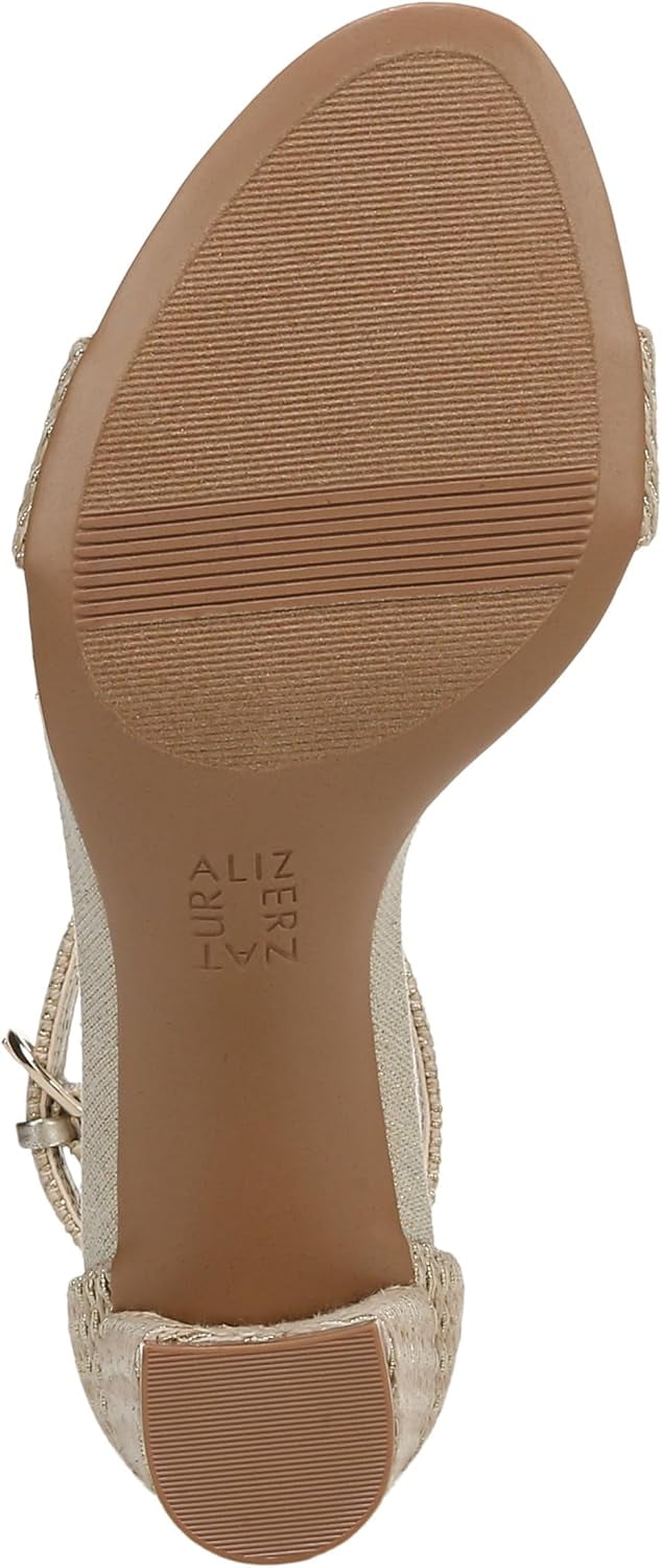 Naturalizer Women's Vera Ankle Strap Sandals Natural/Gold Multi 7M