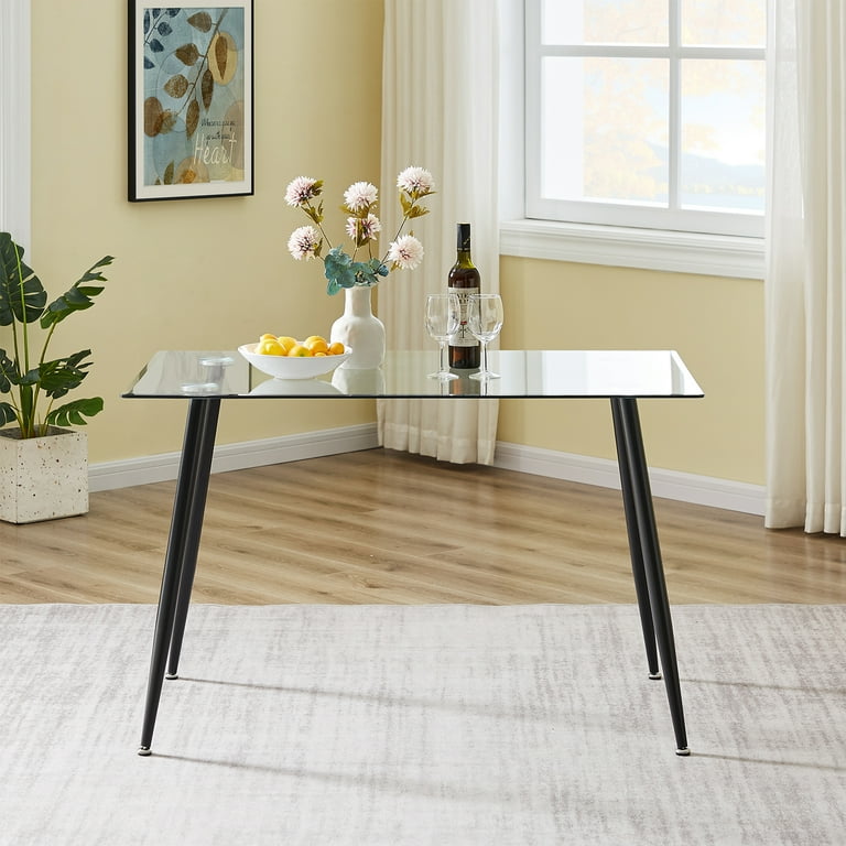 Glass Top Dining Room Tables Rectangular