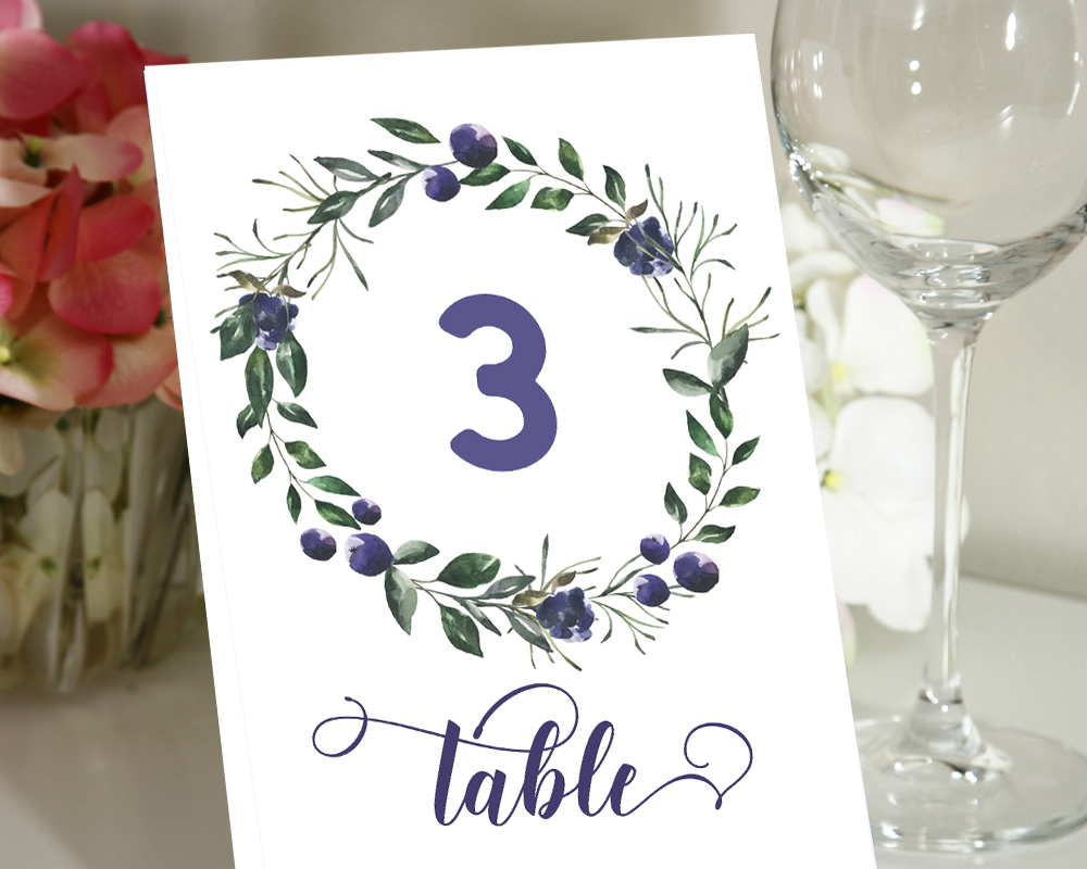 Darling Souvenir Elegent Floral Wreath Table Numbers Decorative Table ...
