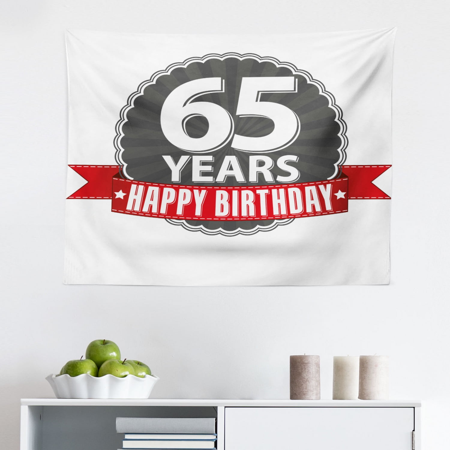 25th Birthday Tapestry, Pink Framework Flags Letters Burning ...