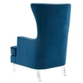 SAFAVIEH Couture Geode Modern Velvet Solid Wingback Chair, Navy ...