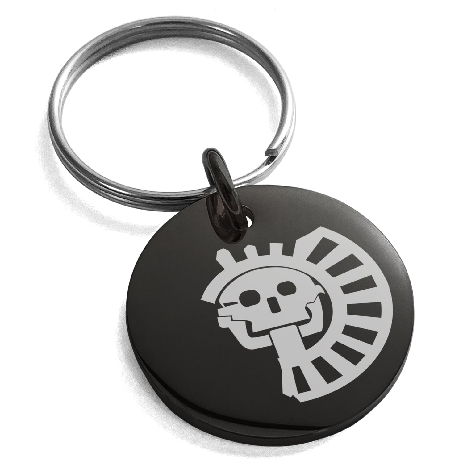 Stainless Steel Aztec Chief Tribe Rune Engraved Small Medallion Circle ...