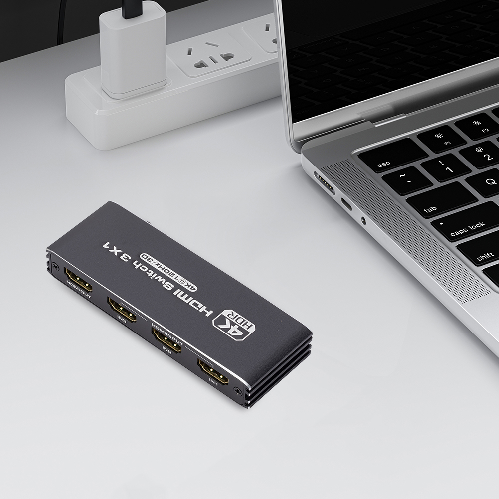 4K 3 Ports Hub Boxes with Remote Control 3 In 1 Out for TV Box Switcher ...