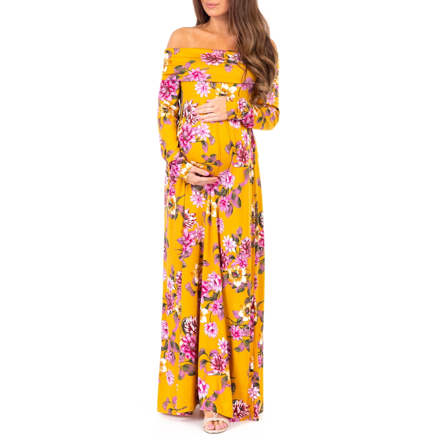 Cowl Neck and Over The Shoulder Maternity Dress - Walmart.com