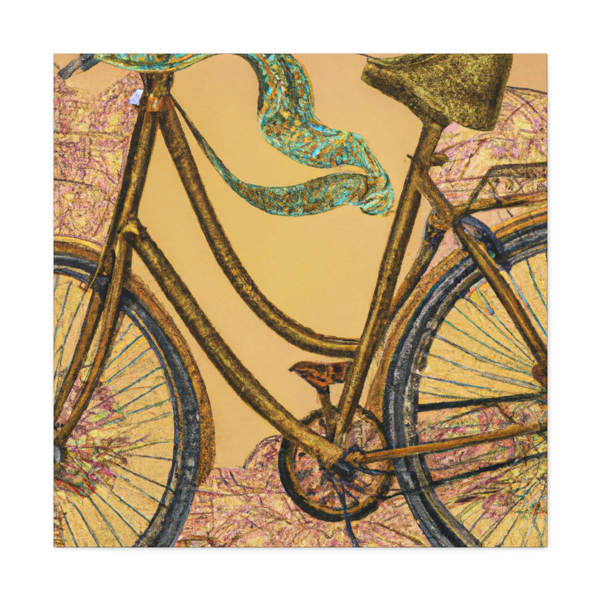 Bicycling Through Rococo. - Canvas - Walmart.com