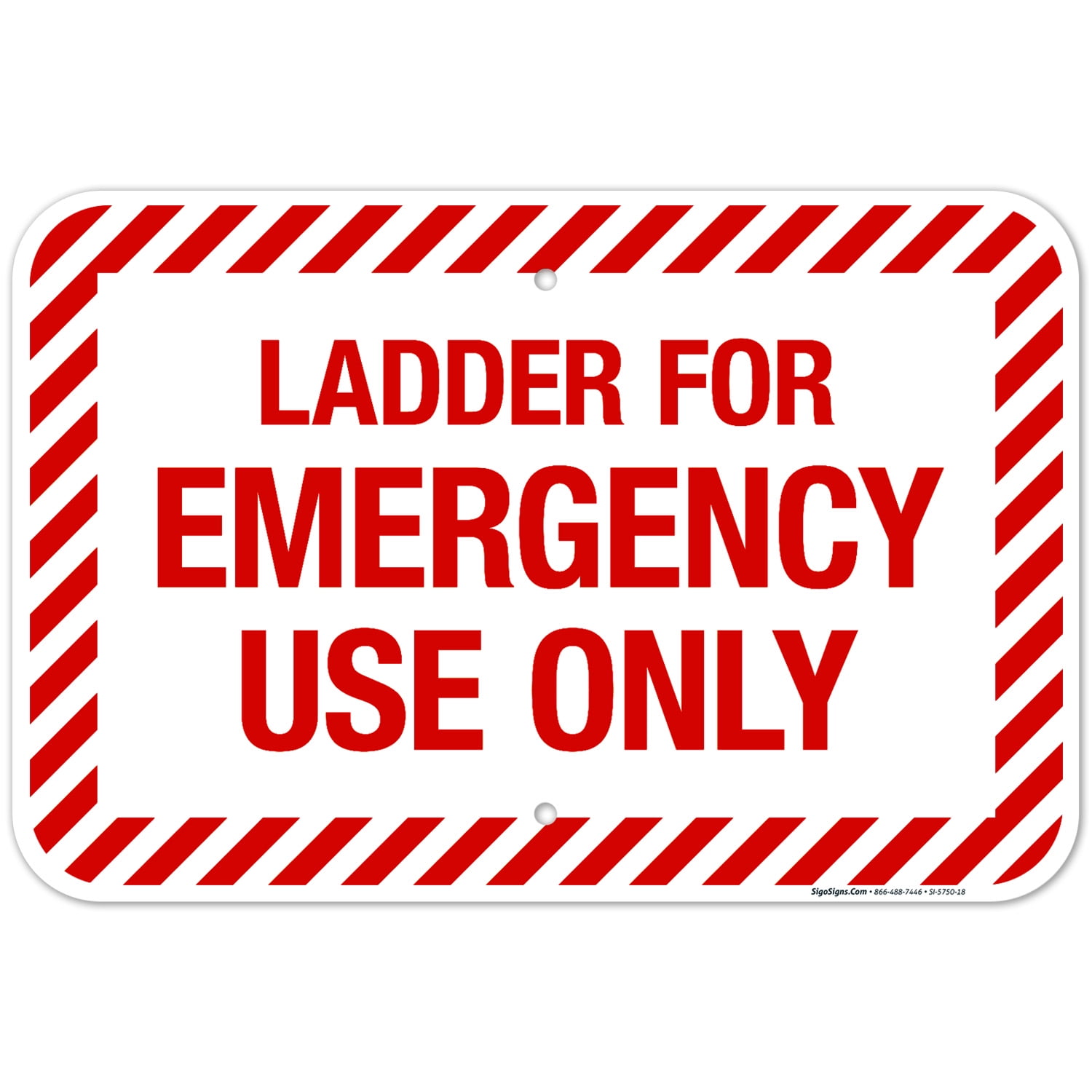 Ladder For Emergency Use Only Sign, Fire Safety Sign, - Walmart.com