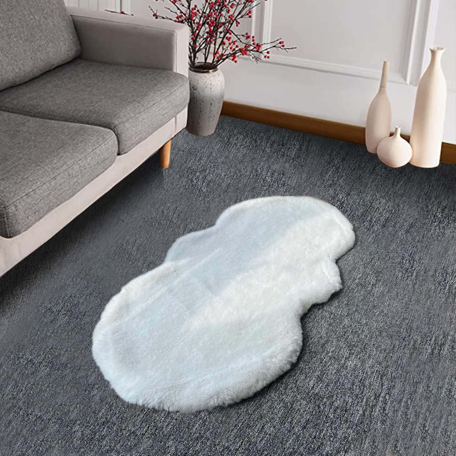 Ghouse 2x4 Ultra Soft Faux Fur White Rug, Area Rugs for Bedroom Floor ...