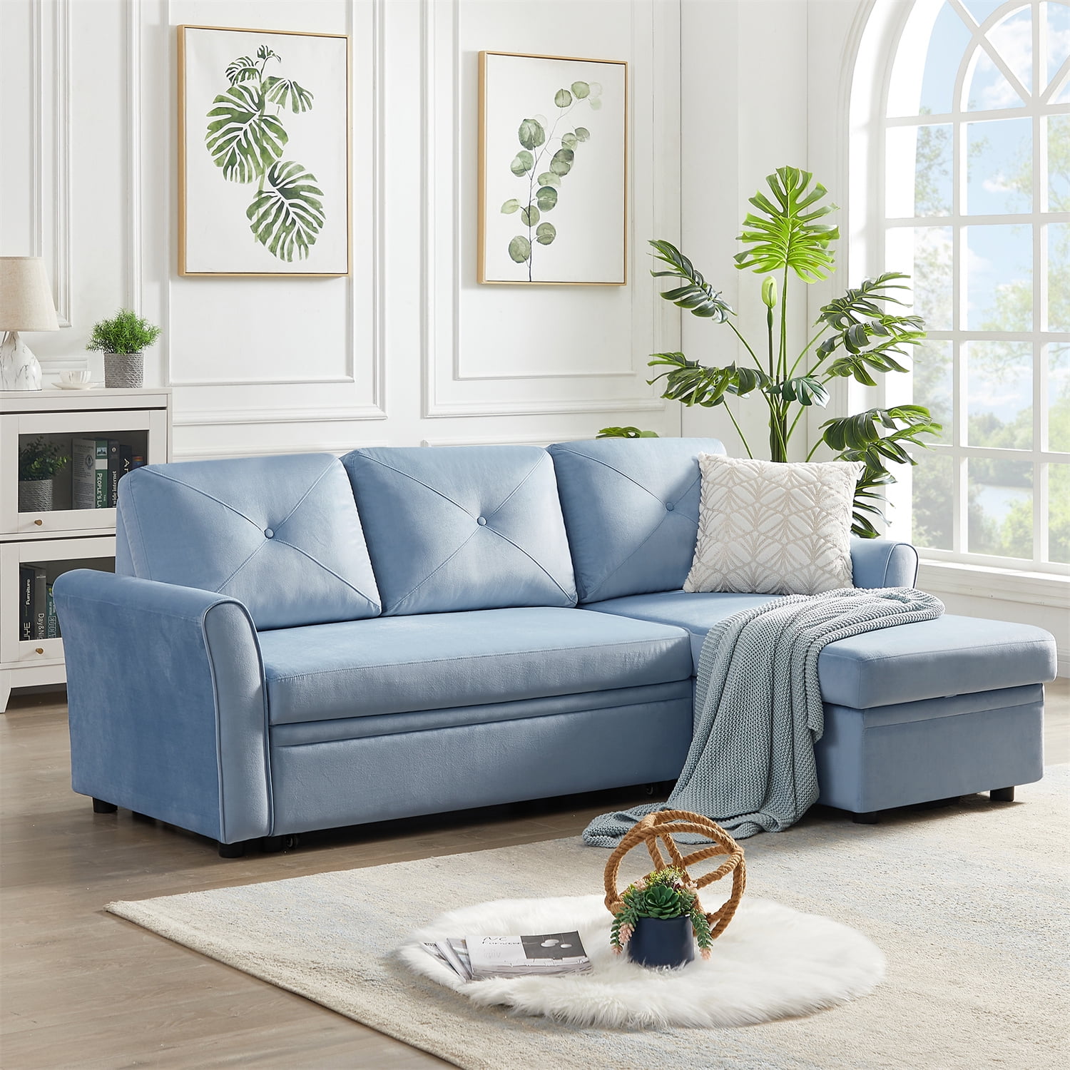 Baby Blue Sectional Sofa | Baci Living Room