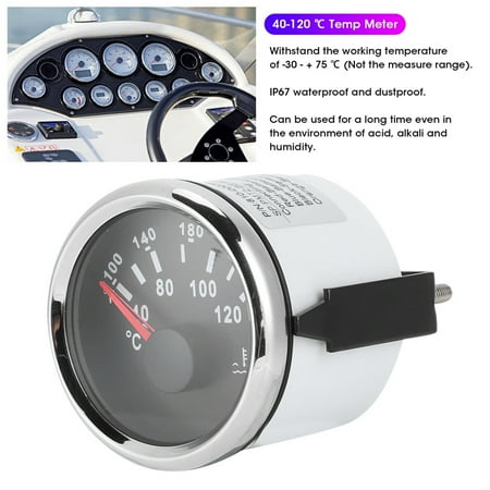 Water Temperature Gauge, 2in Boat Water Temp Display, 40 120 Degrees ...
