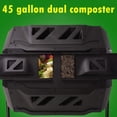 45 Gallon Rotating Compost Tumbler Bin, Large Dual Chamber Outdoor ...