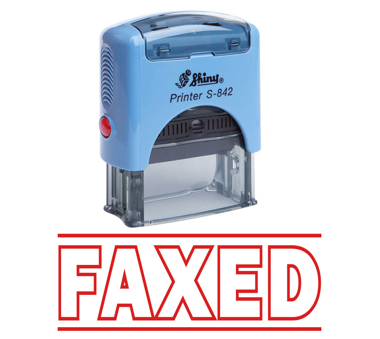 FAXED Self Inking Rubber Stamp Office Stationary Custom Shiny Stamp ...