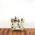 Viski Stainless Steel Kitchen & Bar Cart w/ Wheels & Mirror Shelves ...