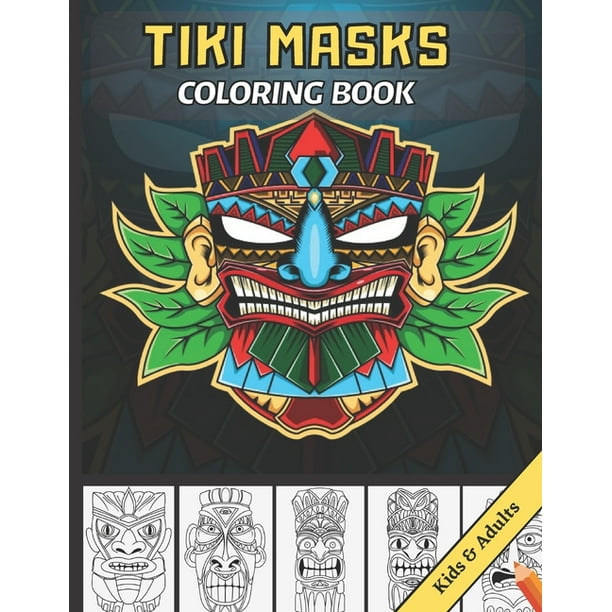 Hawaiian Tiki Masks Coloring Pages