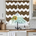 Brown Sea Swag Curtain Valance for Window 2 Panels Wave Ripple Stripe ...