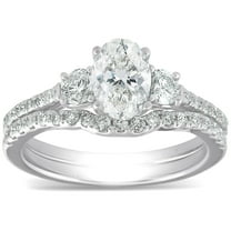 Pompeii 1 1/2 Ct Oval Shape Diamond Engagement Ring Wedding Set 14k ...