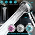 High-Pressure Shower Head Adjustable 360° Rotation Turbine Water Saving ...