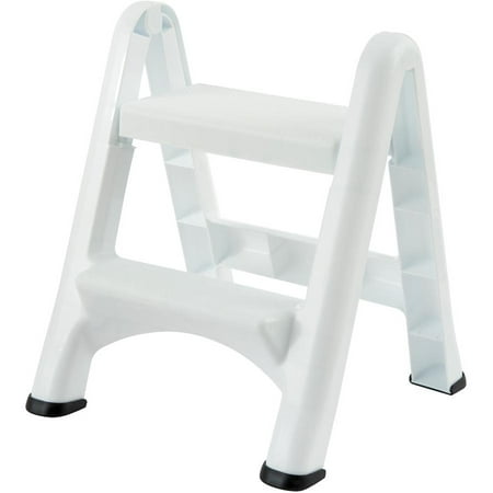 2-Step White Folding Step Stool | Walmart Canada