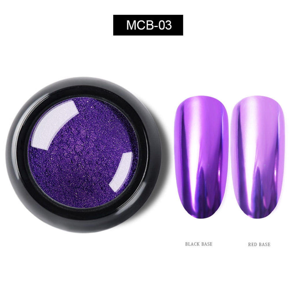ERTUTUYI Glitter Mirror Powder Effect Shiny Nail Powder DIY Polish Nail ...