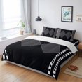 Abstract Stripe Diamond on Black Queen Size Bed Set,Modern Geometric ...