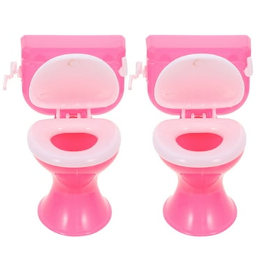 OGITUDE Doll House Toilet Mini flushing Toilet Toy Doll House Miniature ...
