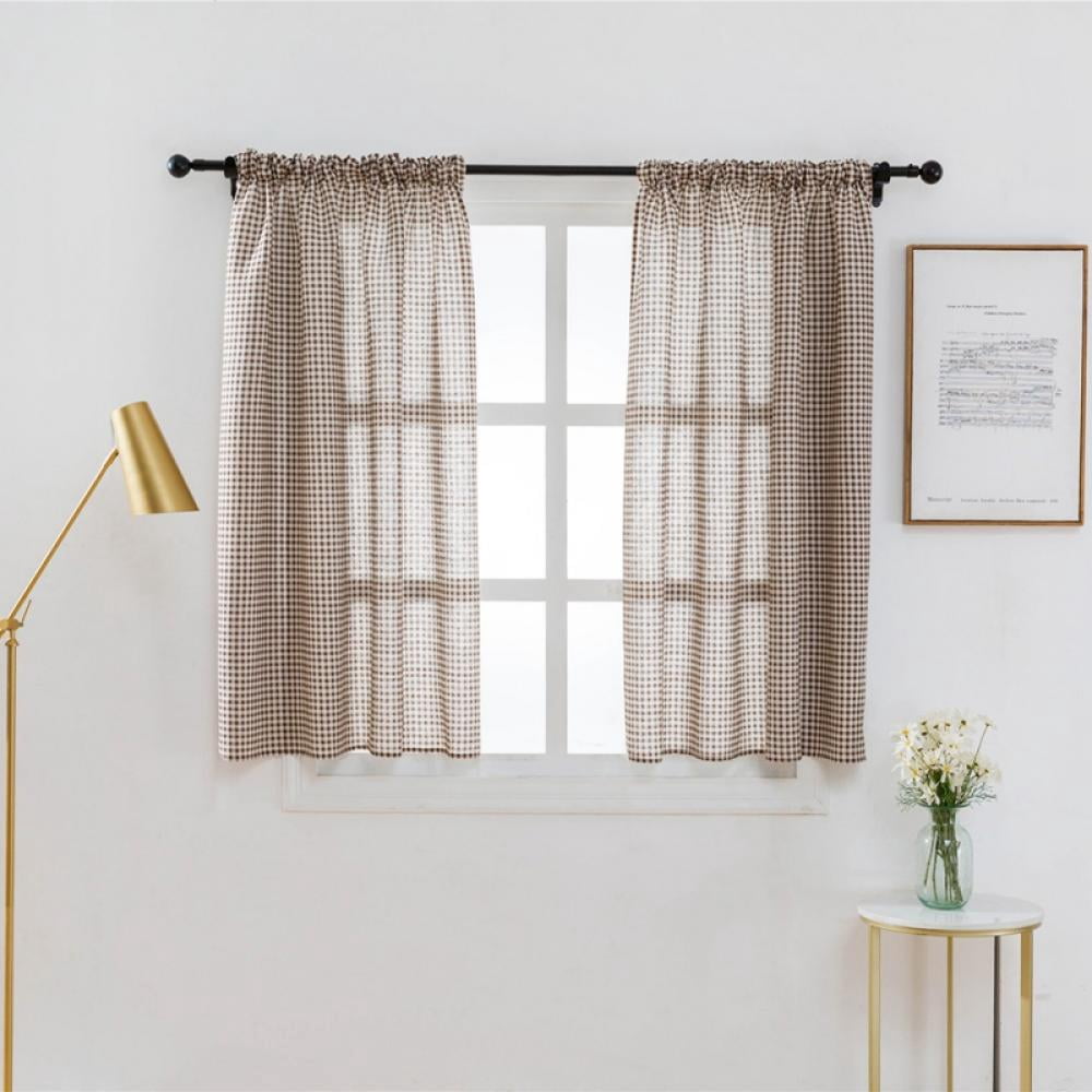 Bangus 51 inch Length Sheer Curtain Panels Small Window Voile Sheer ...