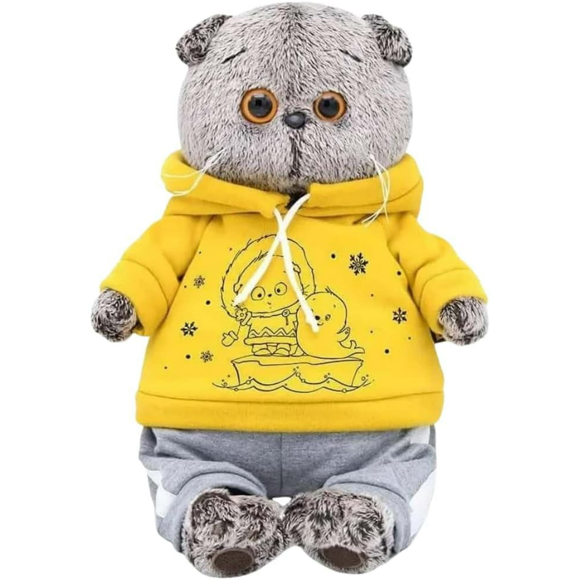 Click here for Unbranded Hugfegwe Cute Grey Cat Plush Toy With Ye... prices