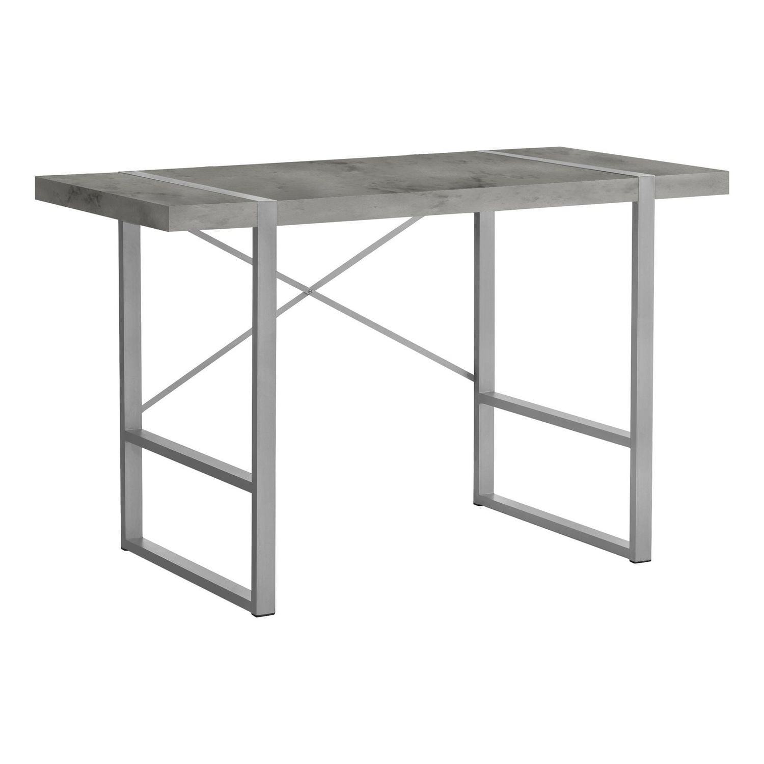 Monarch Specialties Computer Desk  Home Office  Laptop  48L  Work  Metal  Laminate  Grey  Contemporary  Modern