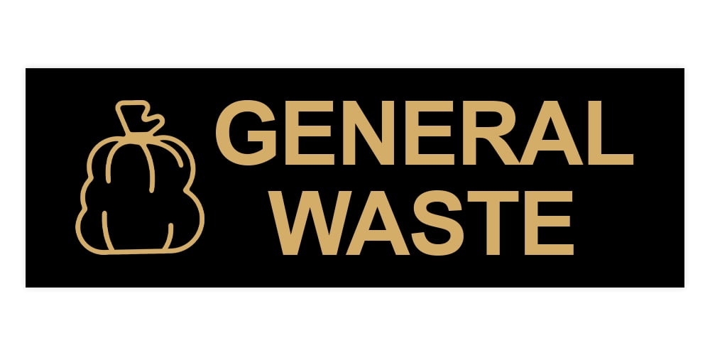 Basic General Waste Sign (Black /Gold) - Small - Walmart.com