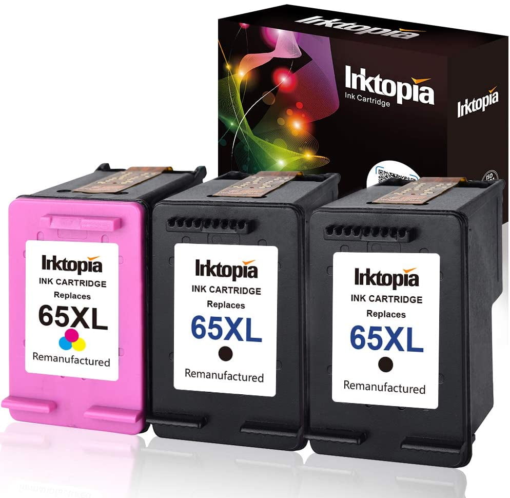 InktopiaRemanufactured for HP 65 XL 65XL Ink Cartridge High Yield, 2 ...