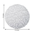 Efavormart 6 Pack 15" Silver Round Woven Vinyl Placemats Non Slip ...