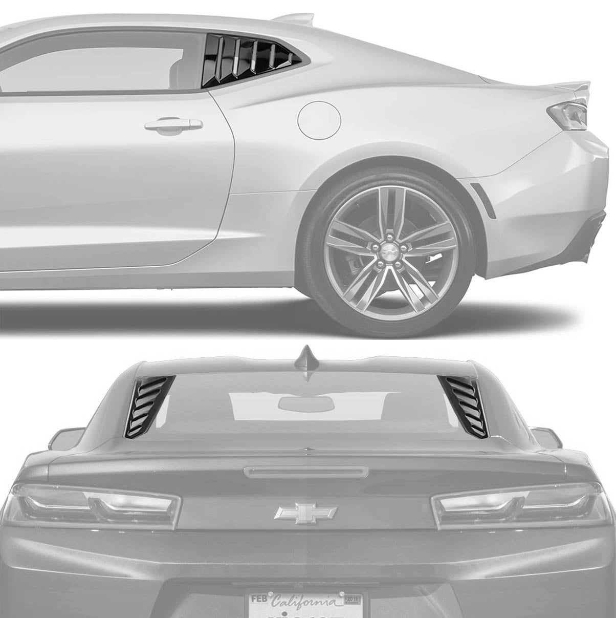 Vicrez LV Rear & Quarter Window Louvers vz101698 | Chevrolet Camaro ...