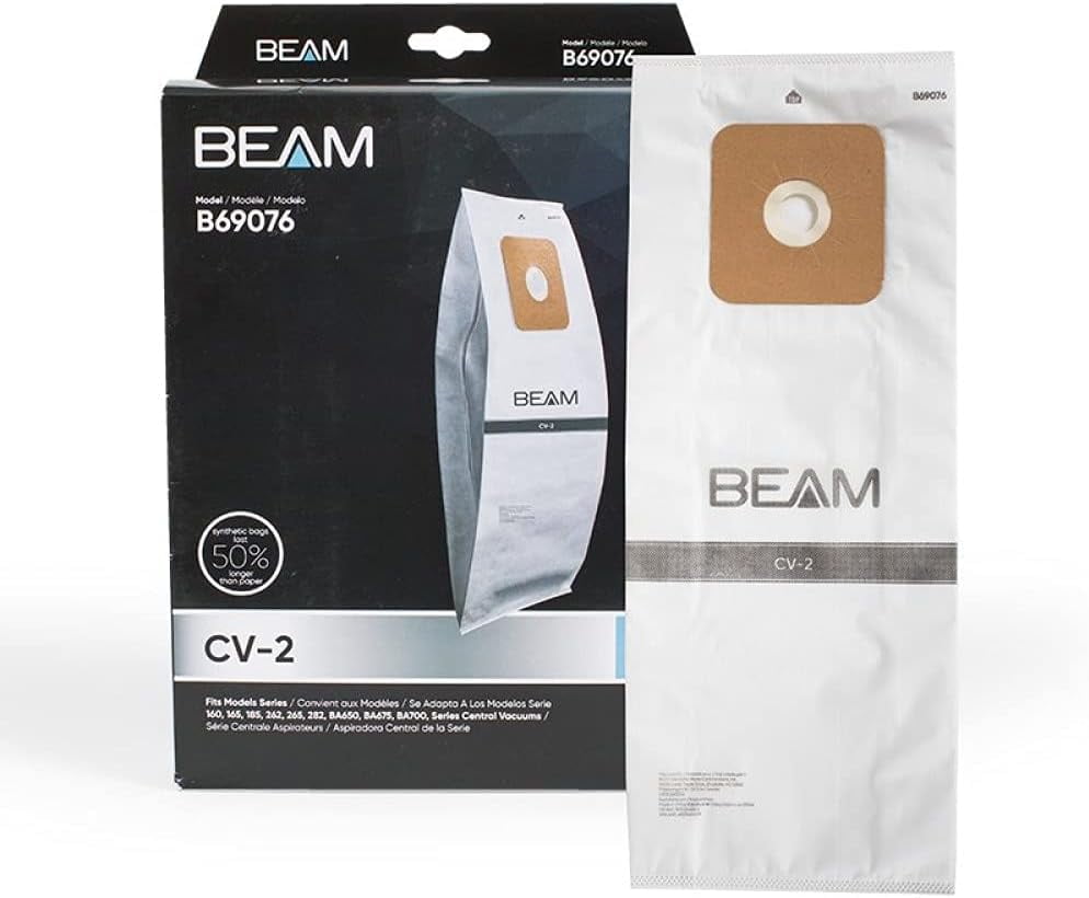3 Bags-Beam CV-2 Filtration Bag for Central Vacuums - Premium Synthetic ...