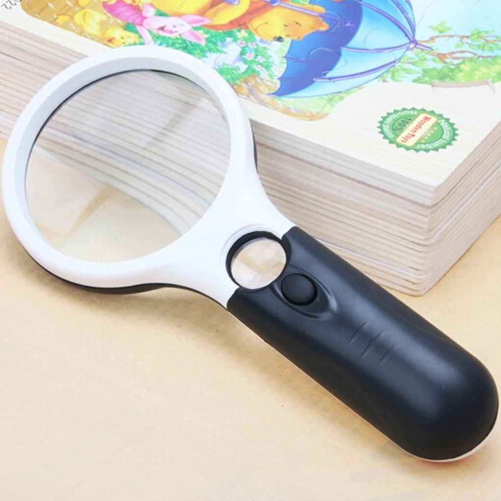 facefd LED Light 45X Magnifying Glass Lens Handheld Mini Pocket 45X ...