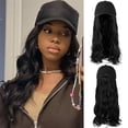 Costeam Baseball Cap with Long Wavy Hair Attached Large Wave Design 26 ...