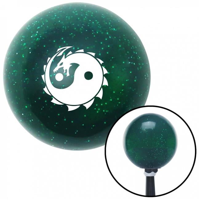 American Shifter White Yin Yang Dragon Green Metal Flake Shift Knob ...