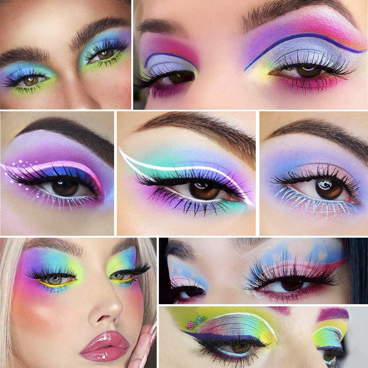 Pastel Rainbow Eye Makeup