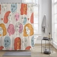 Abstract Face Painting Shower Curtain for Bathroom, Boho Pink Portraits ...