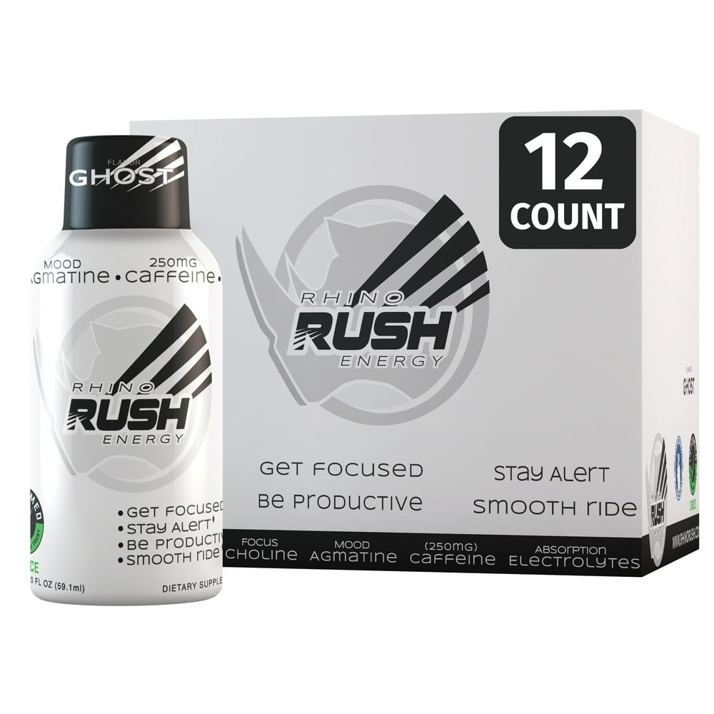 Rhino Rush Energy Ghost Energy Shot, 12 ct. - Walmart.com - Walmart.com