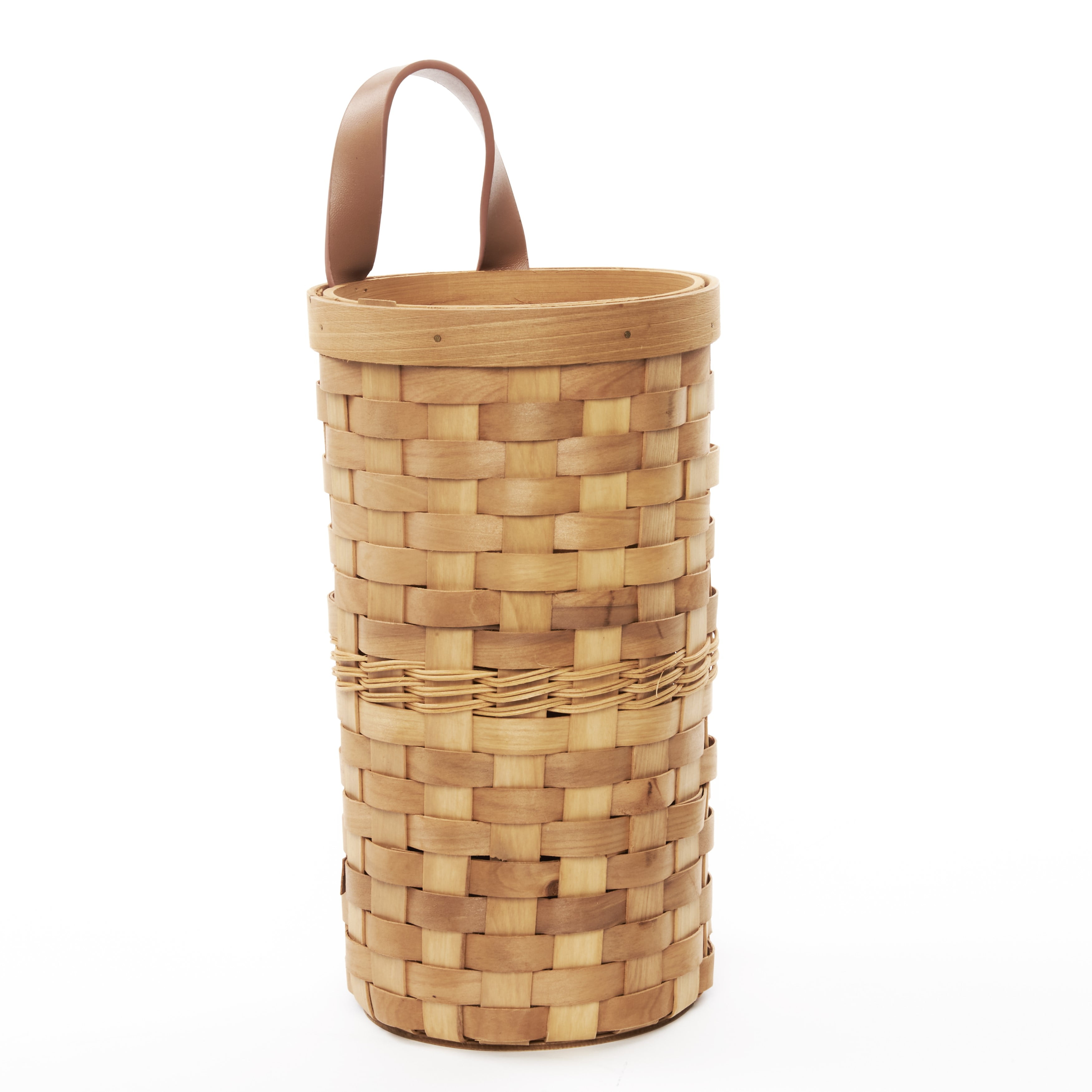 Woven Farmhouse Basket-Look Plastic Bag Dispenser for Kitchen - Natural ...