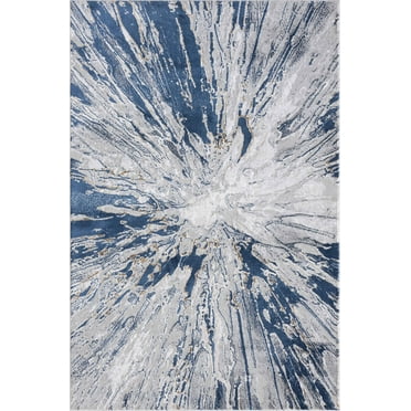 Abani Regal Collection Elegant Modern 4' x 6' Grey Blue Abstract Area ...