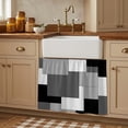 Abstract Art Cabinet Curtains White Black Gray Splice Sink Skirt ...