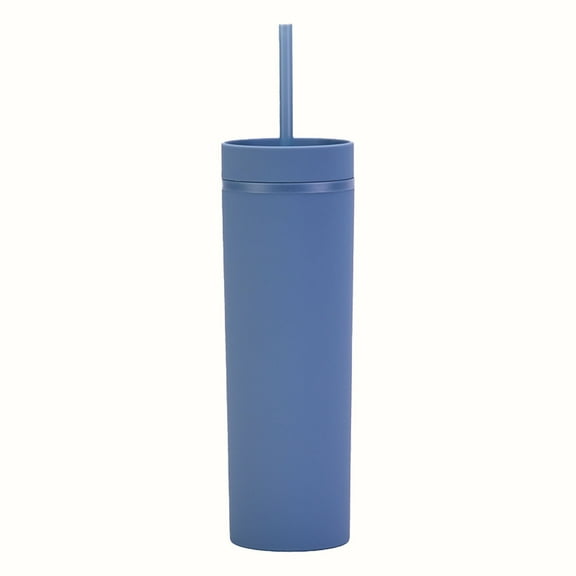 Simple Double Wall Reusable Cups with Lids and Straws for Cold Drinks ...