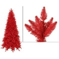 12' Pre-Lit Slim Red Ashley Spruce Artificial Christmas Tree - Red ...
