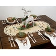 Embroidered Beige Winter Snow Scene Table Runner (14" x 27"/ 16" x 35 ...