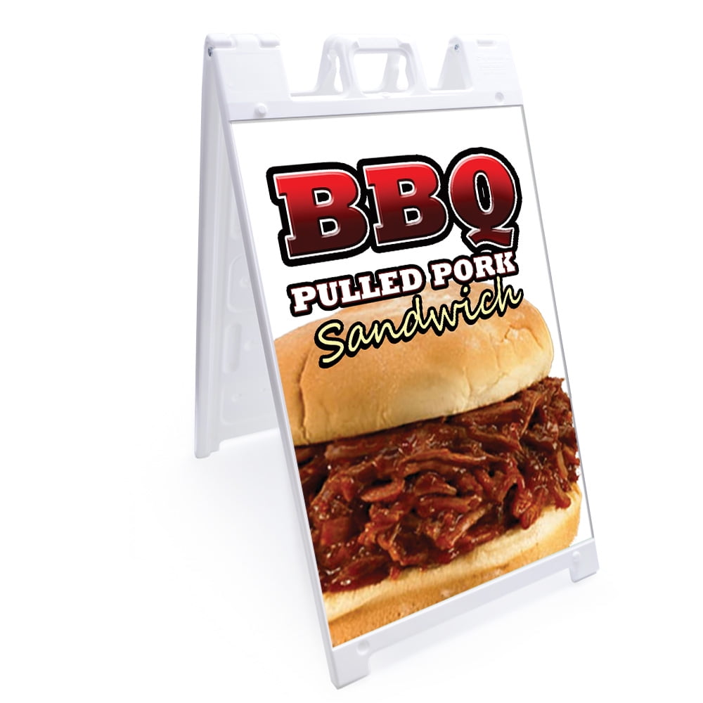 A-frame Sidewalk Bbq Pulled Pork Sign With Graphics On Each Side | 18 ...