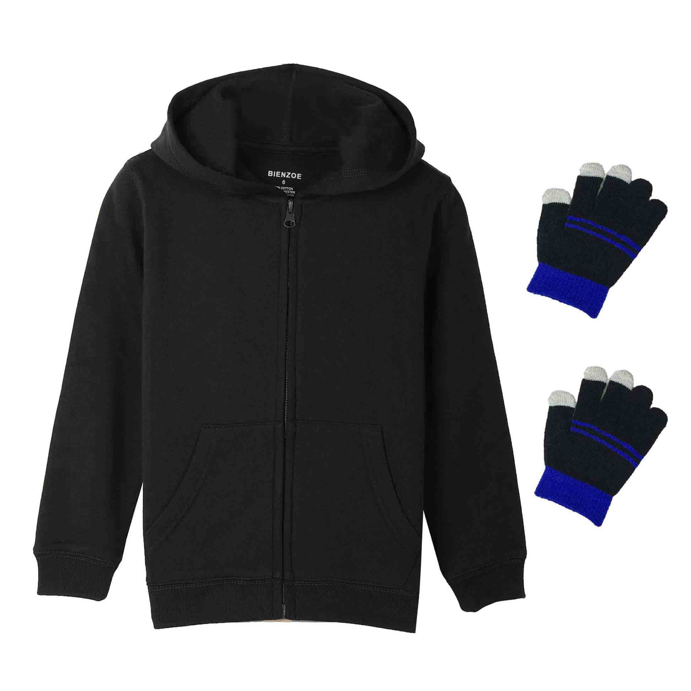 Bienzoe Boy's Anti-Pilling Soft Fleece Zipper School Uniform Hoodie ...