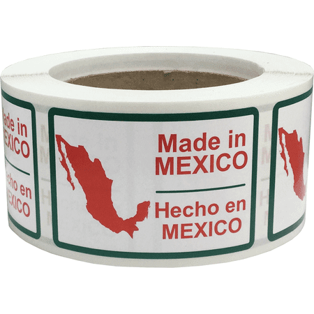 Made in Mexico Labels 2 x 3 Inch Rectangles 500 Adhesive Stickers ...