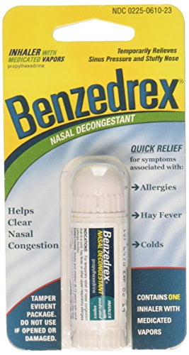 Benzedrex Inhaler Propylhexedrine Nasal Decongestant, 12 Count ...