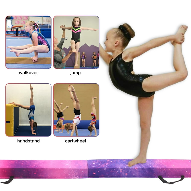 Balance Beam PreGymnastic 8FT Folding - Rainbow Extra Firm Gymnastics ...